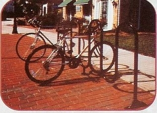 9 Loop Steel Bike Rack, 11 Spaces - Surface Mount - Park Tables