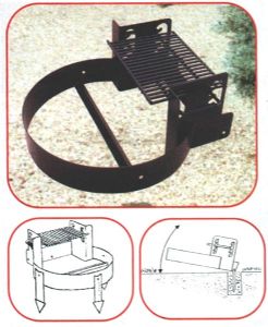 Fire Ring 330 Square Inch Welded Steel In-Ground Mount - Park Tables