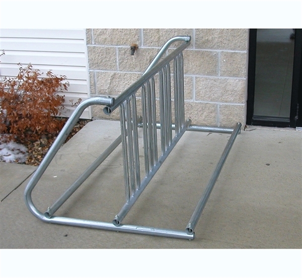 8 Ft. Galvanized Steel "W" Style Bike Rack, 14 Spaces - Park Tables