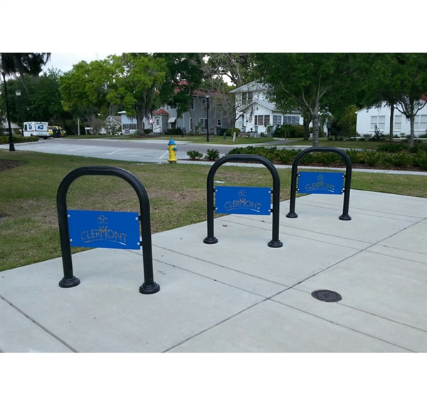 Custom Logo Single Loop Bike Rack Plastic Coated Surface Mount - Park ...