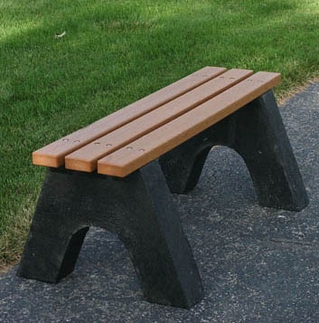 4 Foot Flat Bench w/ Recycled Plastic Slat - Park Tables - Park Tables ...