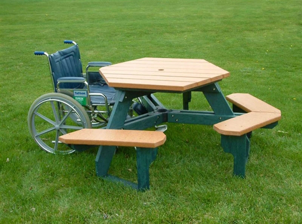 Picnic Table ADA Wheelchair 40" Hexagon - Park Tables