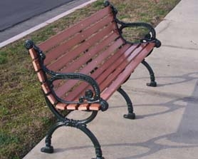 Contour Bench 80 Inch Wooden3 Leg Powder Coated - Park Tables