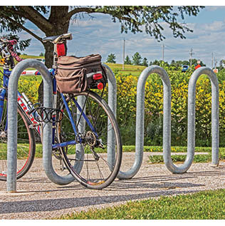 Bike Rack Loop 88 Inch 9 Space Galvanized Pipe - Park Tables