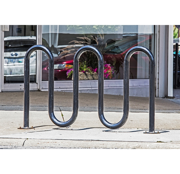 Bike Rack Loop 71 Inch 7 Space Galvanized Pipe - Park Tables