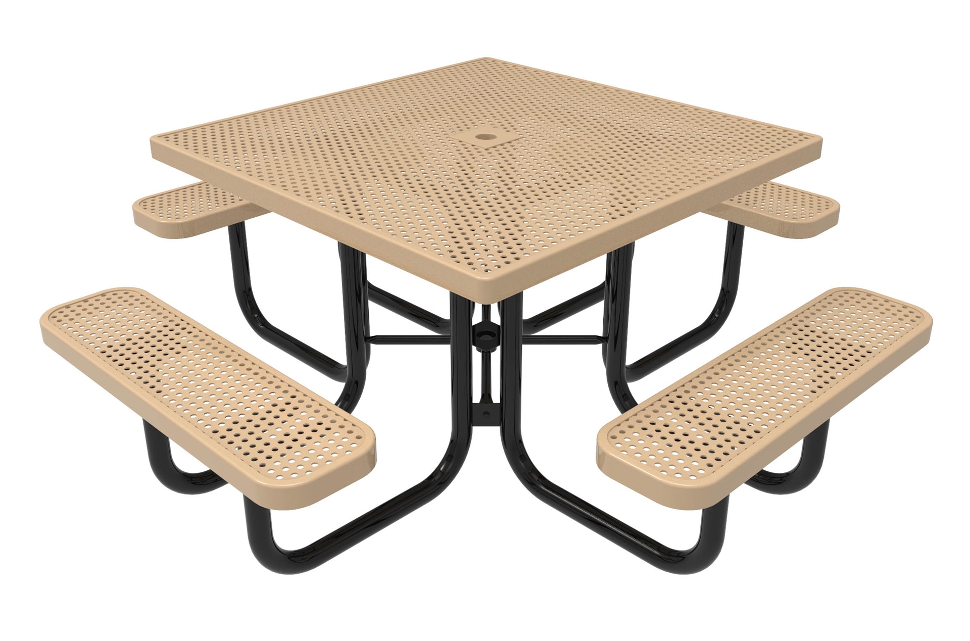 RHINO Square Thermoplastic Metal Picnic Table, Portable - Park Tables ...