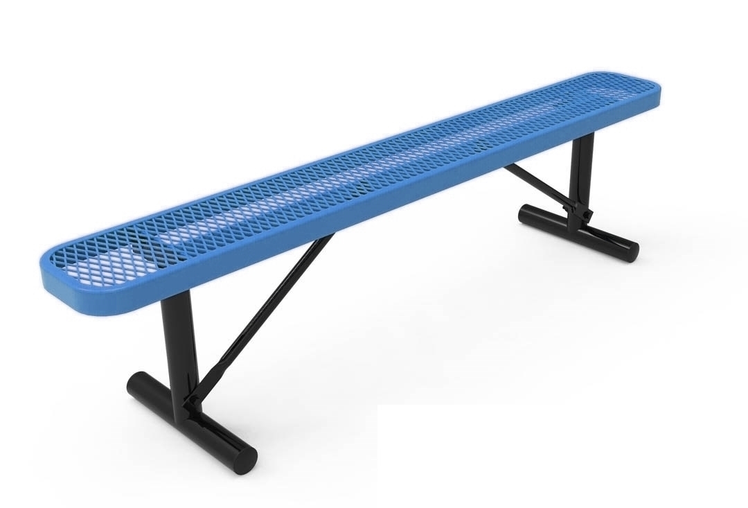 ELITE Series 8 Foot Thermoplastic Metal Bench without Back, Portable ...