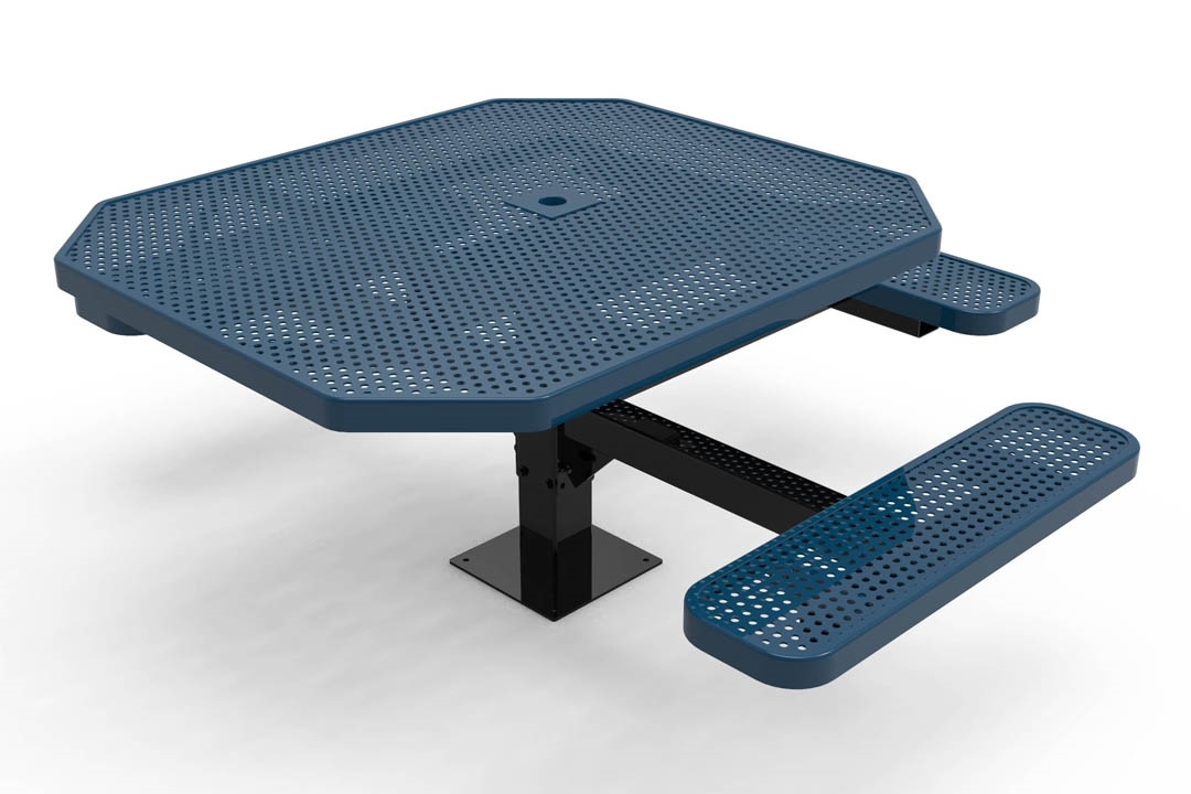 ELITE Series ADA 46"Octagonal Pedestal Thermoplastic Metal Picnic Table ...