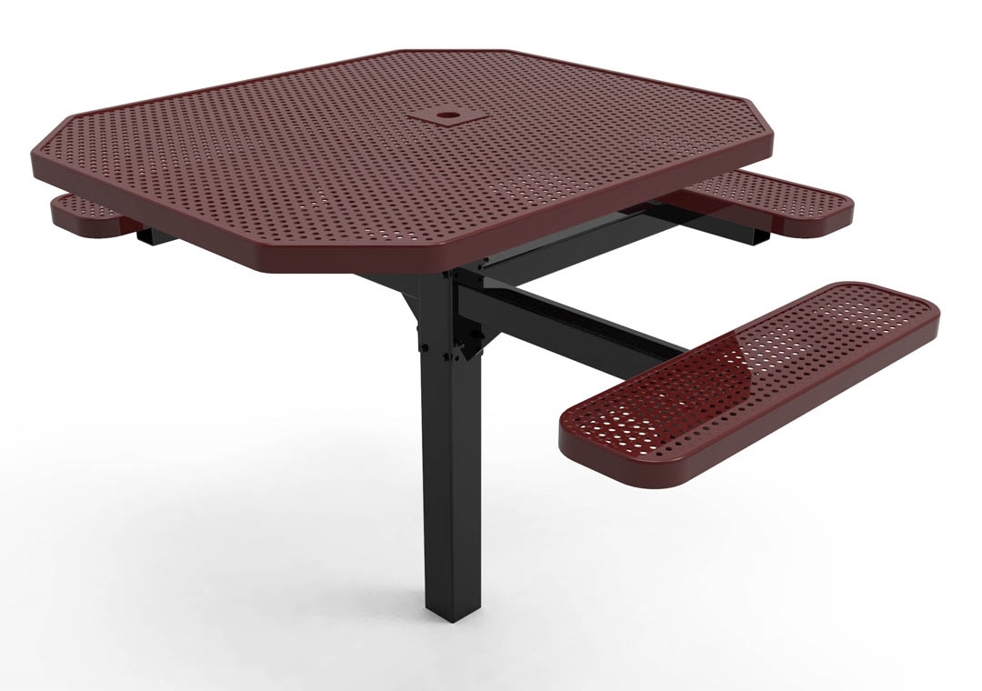 ELITE Series ADA 46"Octagonal Pedestal Thermoplastic Metal Picnic Table ...