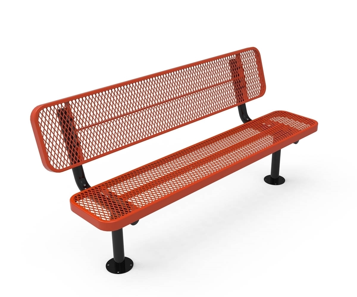 ELITE Series 8 Foot Player's Style Bench Thermoplastic Metal Bench ...