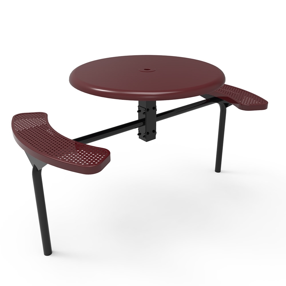 ELITE Series ADA Nexus Round 46" Solid Top Thermoplastic Metal Picnic ...