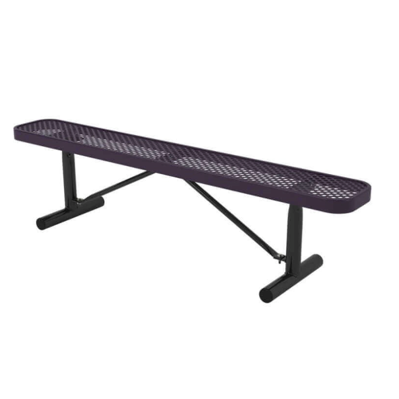 Bench Without Back 6 Foot Plastic Coated Perforated - Park Tables