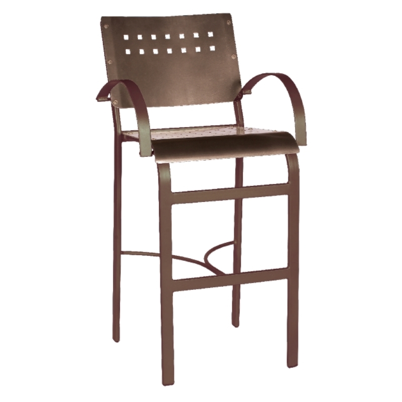 Aurora Bar Stool with Hexagonal Aluminum Frame for Outdoor Restaurants ...