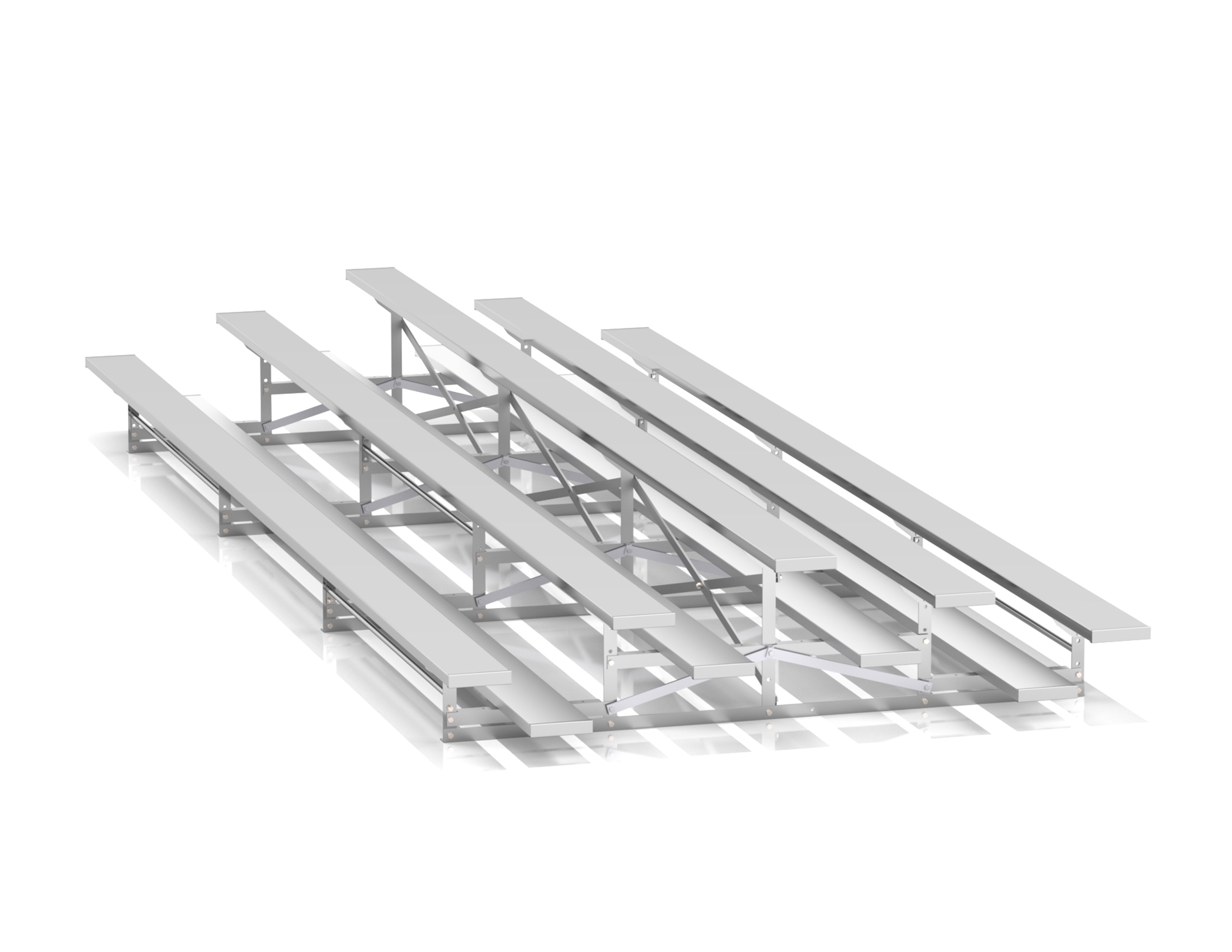 21 ft. Back-To-Back 3 Row Aluminum Bleacher - Park Tables - Park Tables ...