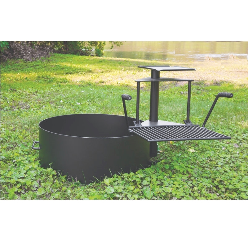 Ultimate Cooking Fire Ring with Swinging Grate and 300 Sq In Grilling ...