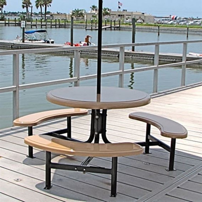 Round Fiberglass Picnic Table Surface Portable - Park Tables