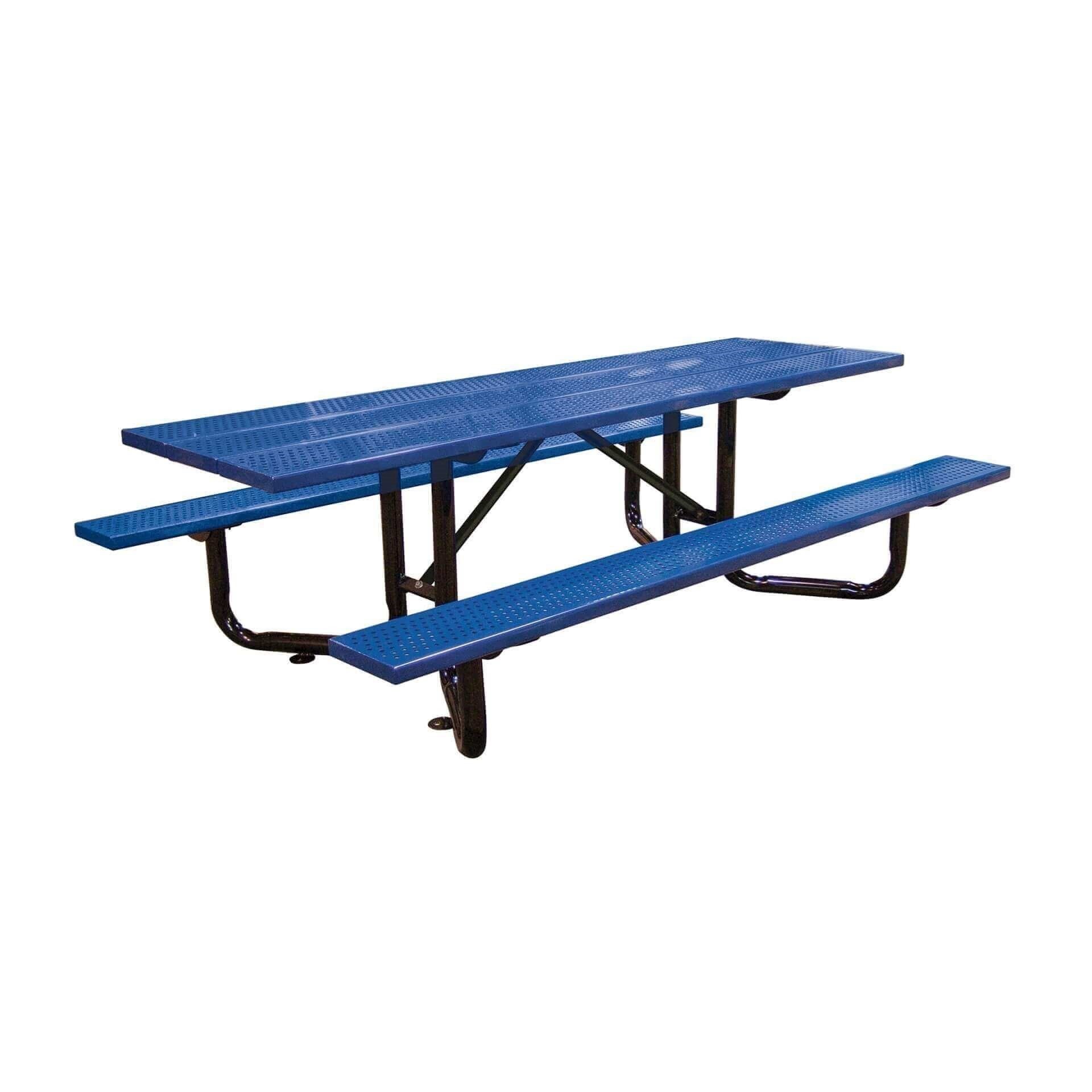 ADA Compliant 10 ft. Y-Base Picnic Table Perforated Steel Rectangular ...
