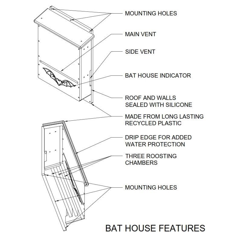 3 Chamber Recycled Plastic Bat House - Park Tables - Park Tables ...