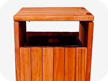 Wood Trash Cans | Commercial Trash Receptacles - Park Tables
