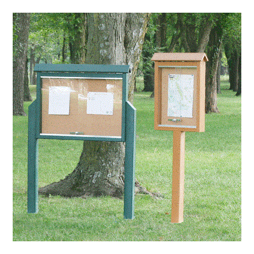 Small Message Center With Inground Post Mount - Recycled Plastic Frame ...