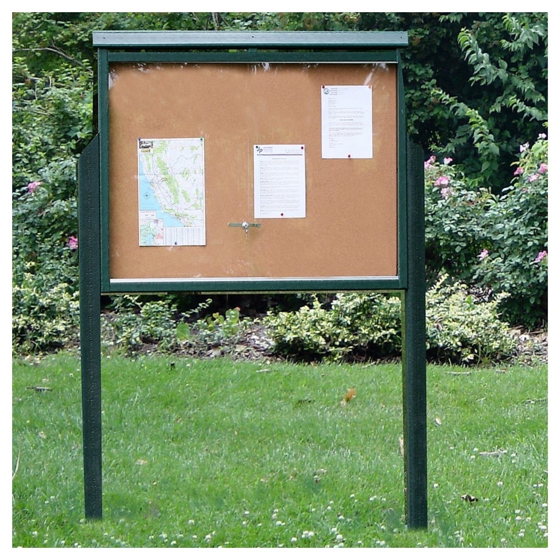 Large Single Sided Message Center With Inground Post Mount - Recycled ...