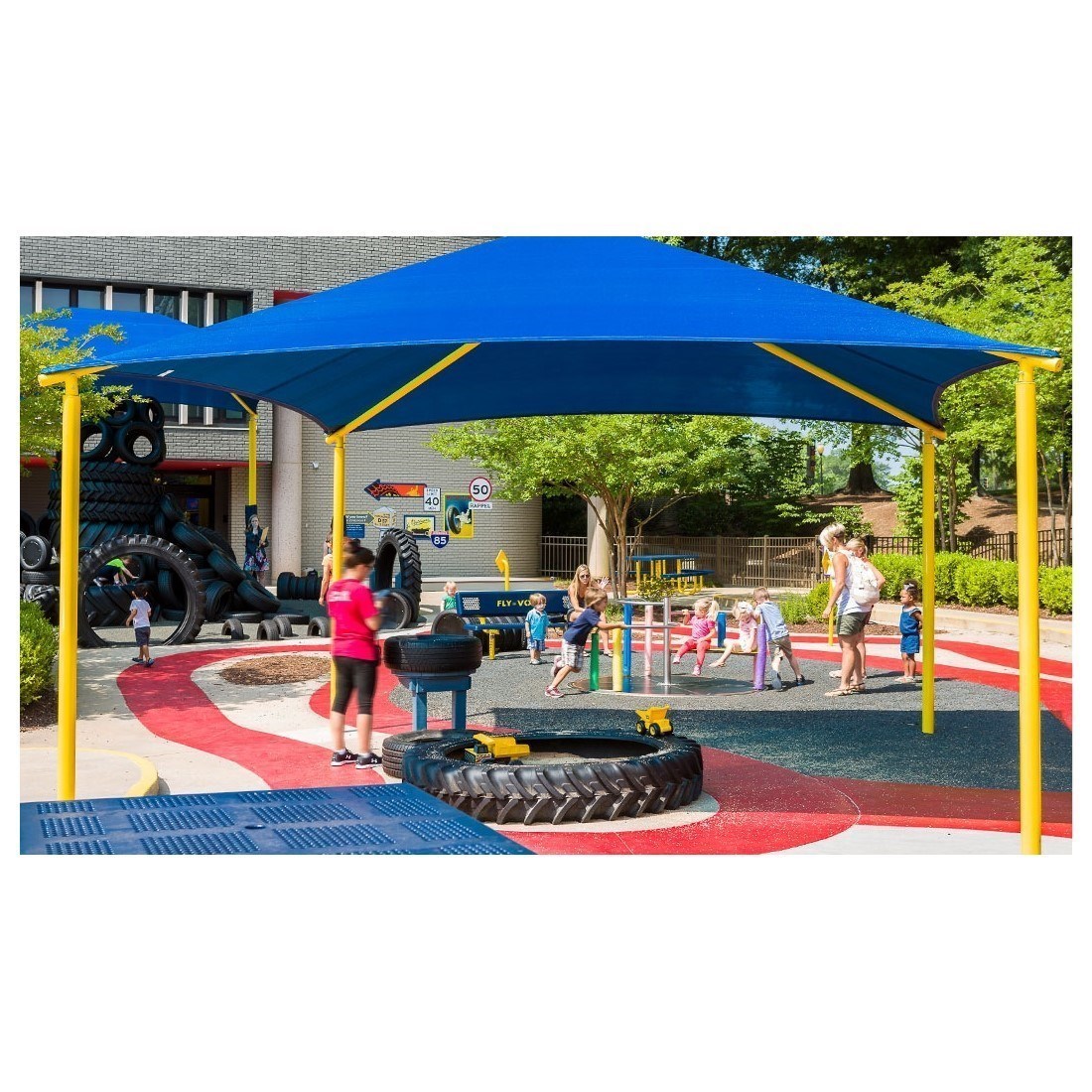 8 Foot Entry Rectangular Hip End Shade Structure for Park Playgrounds ...