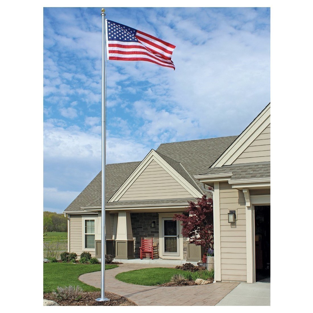 30 Ft Sentry Flag Pole With Internal Halyard, Aluminum Frame - Park Tables