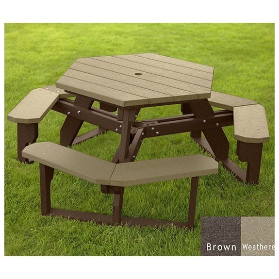 40" Hexagonal Picnic Table - Park Tables - Park Tables | Benches ...