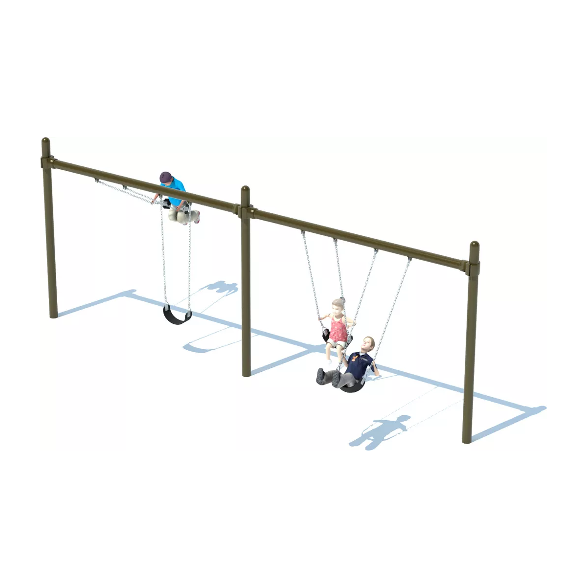 Single Post Belt Swing for Playgrounds - Park Tables