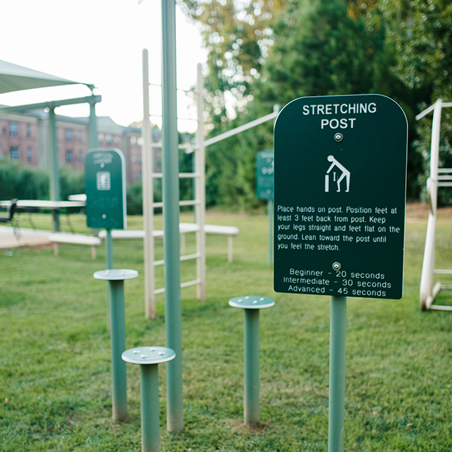 Stretching Post Outdoor Fitness Equipment - Park Tables