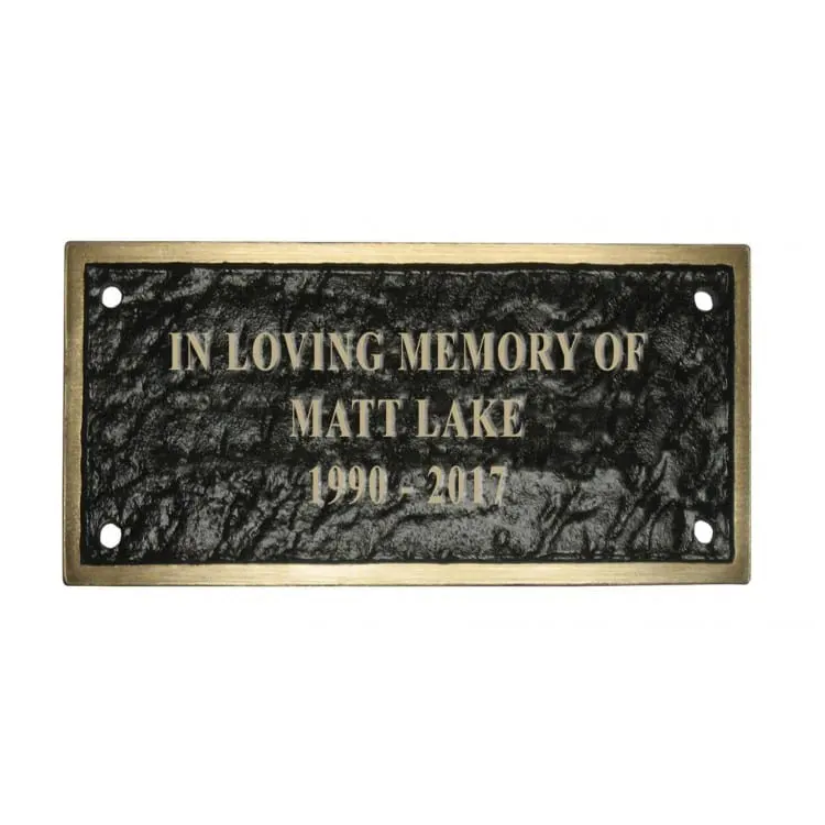 Small Custom Bronze Memorial Plaque - Park Tables - Park Tables ...