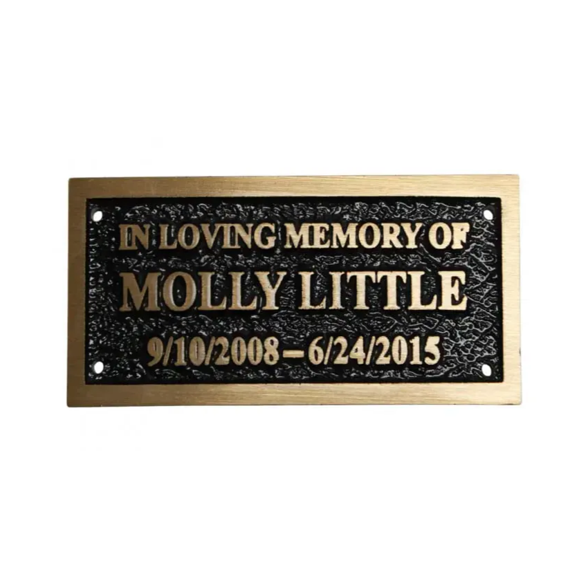 Large Bronze Memorial Plaque - Park Tables