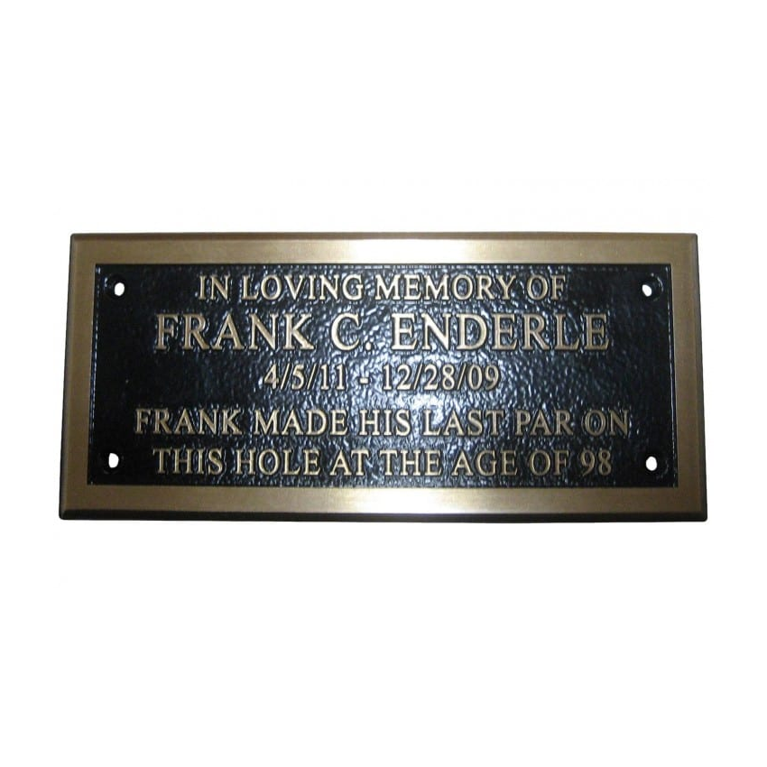 Large Bronze Memorial Plaque - Park Tables
