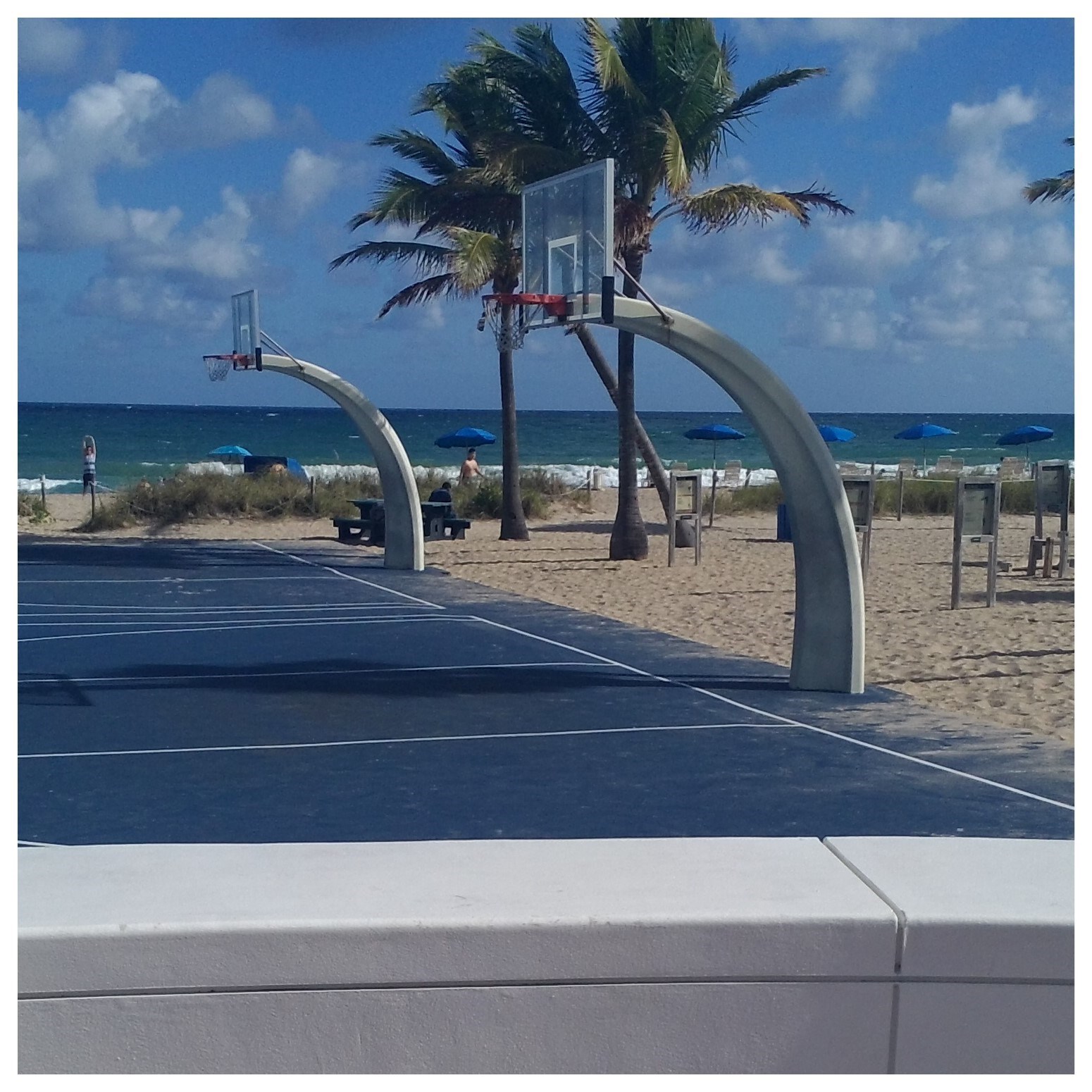 Concrete Basketball Hoop - Park Tables