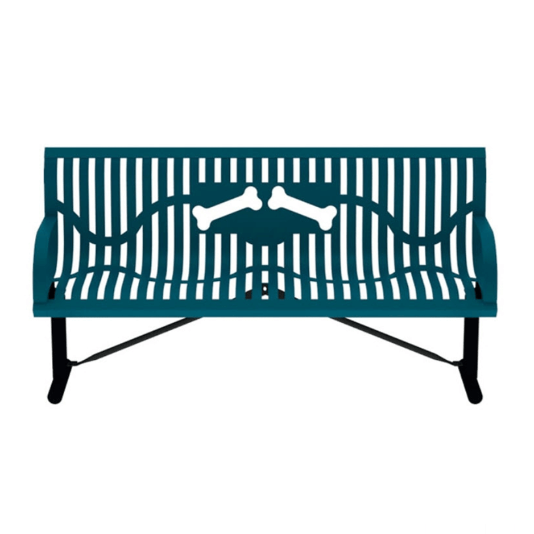 6 Ft. Classic Wingline Bones Design Dog Park Bench - Park Tables
