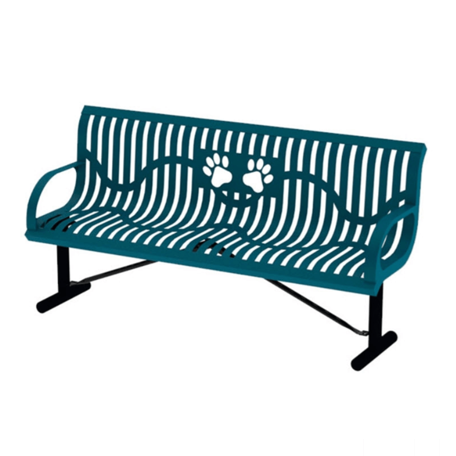 6 Ft. Classic Wingline Paws Design Dog Park Bench - Park Tables