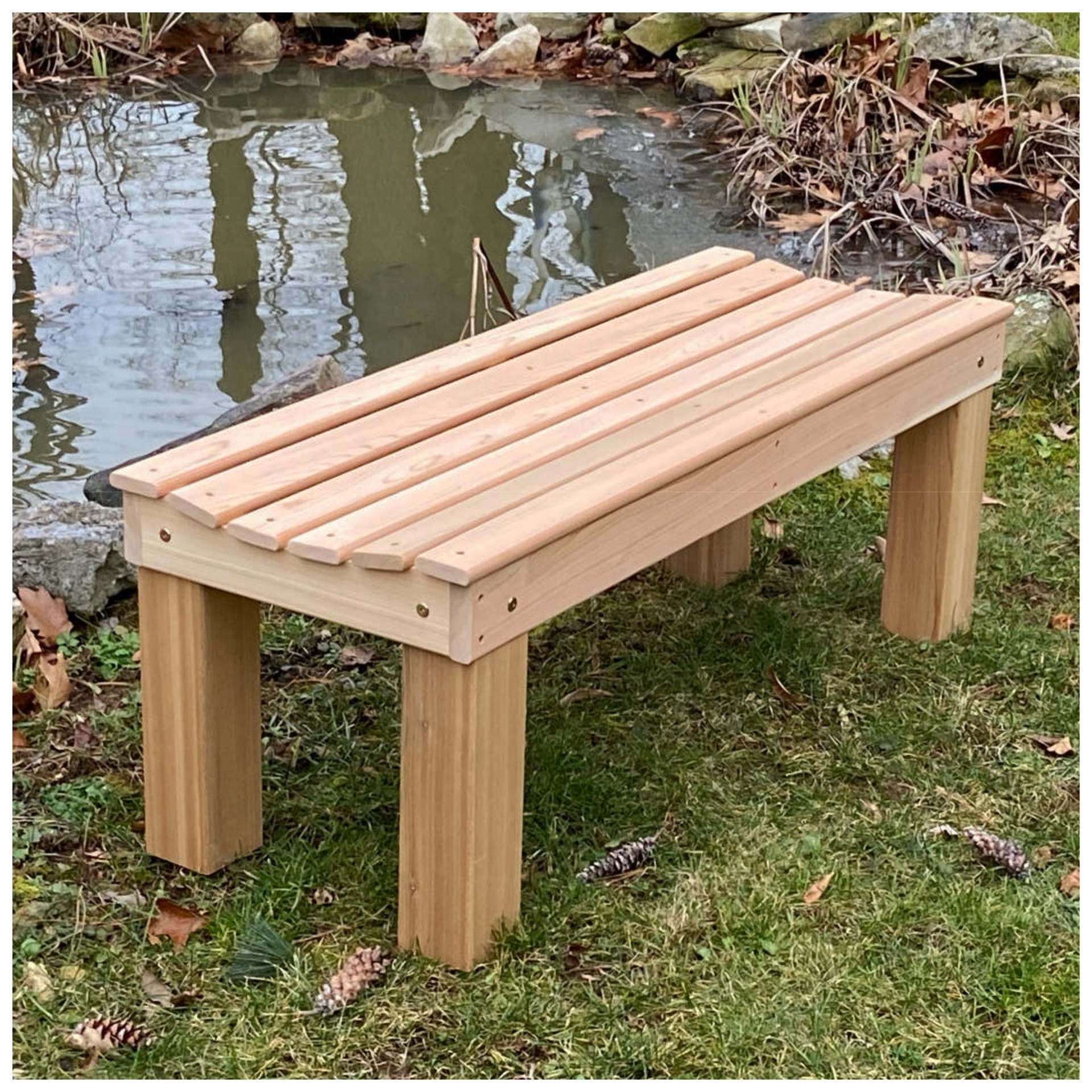 4 Ft Cedar Courtyard Bench - Park Tables - Park Tables | Benches ...
