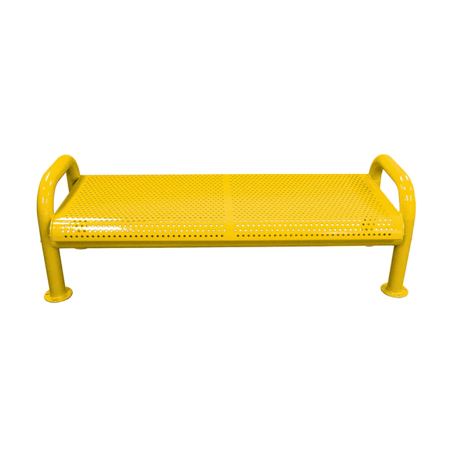U-Leg Perforated Park Bench Without Back - Park Tables