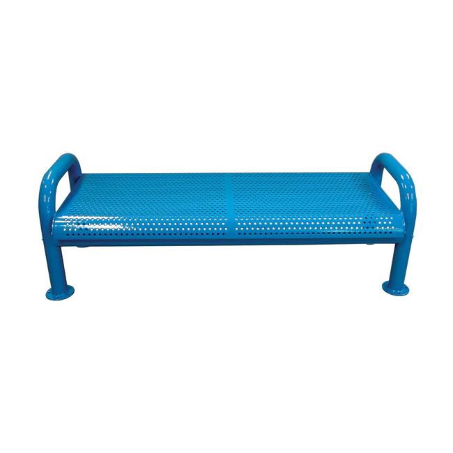 U-Leg Perforated Park Bench Without Back - Park Tables