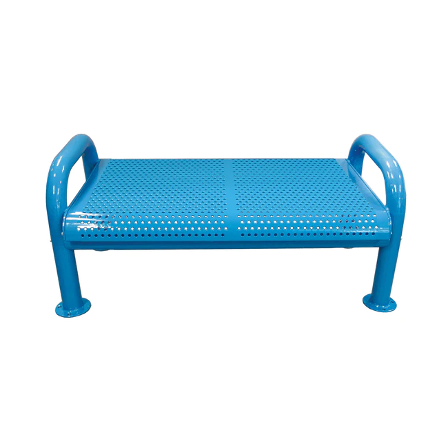 U-Leg Perforated Park Bench Without Back - Park Tables