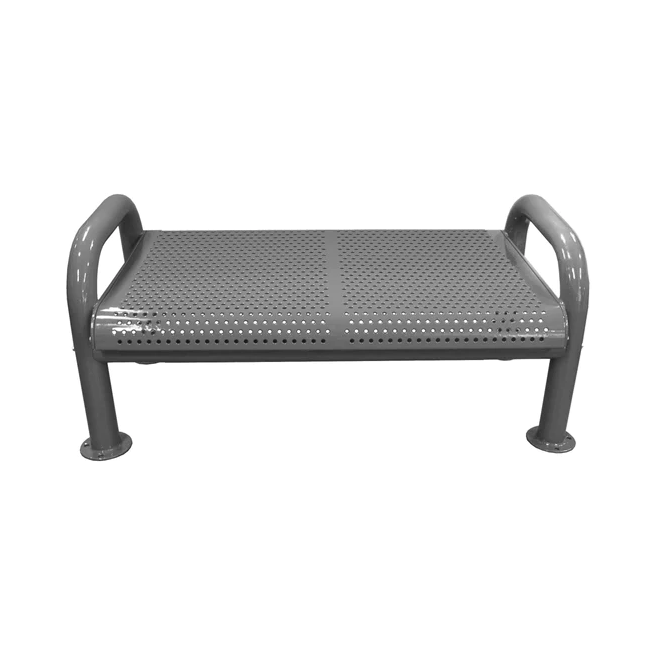 U-Leg Perforated Park Bench Without Back - Park Tables