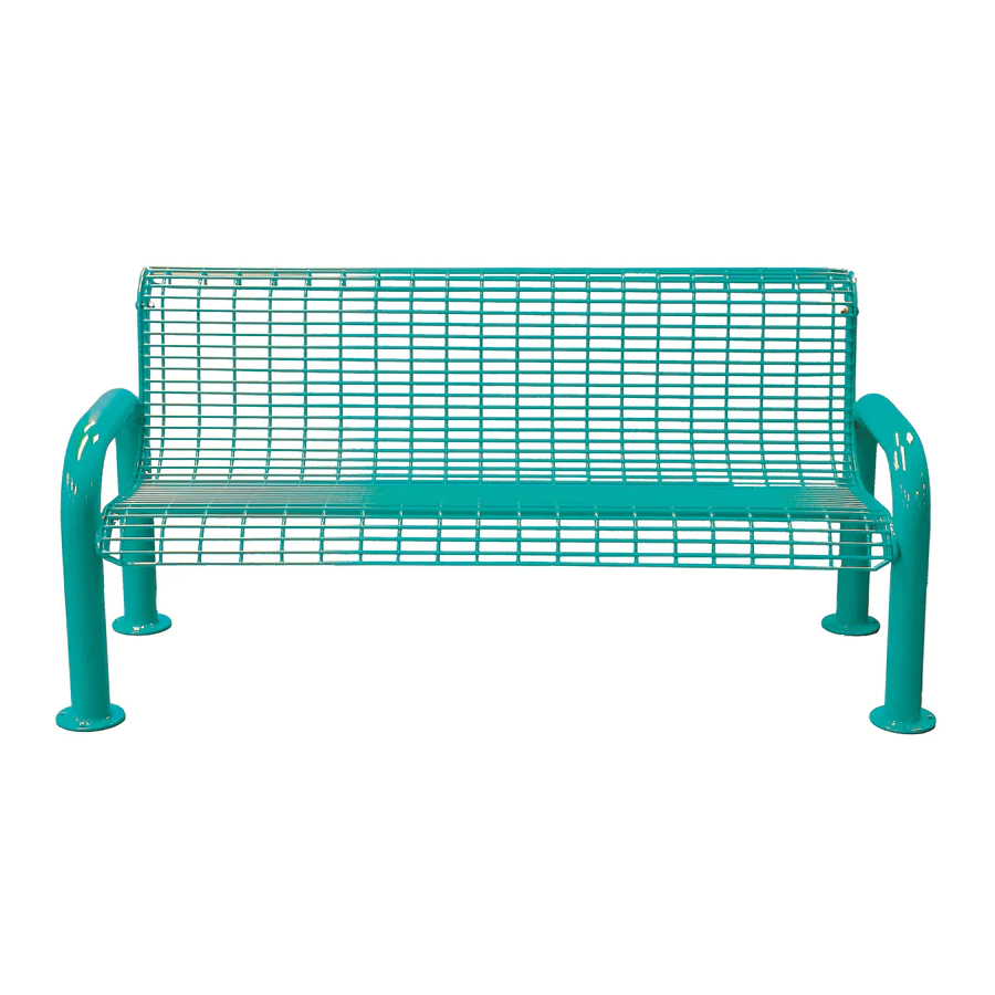 6 Ft. Welded Wire Bench With Back - Park Tables