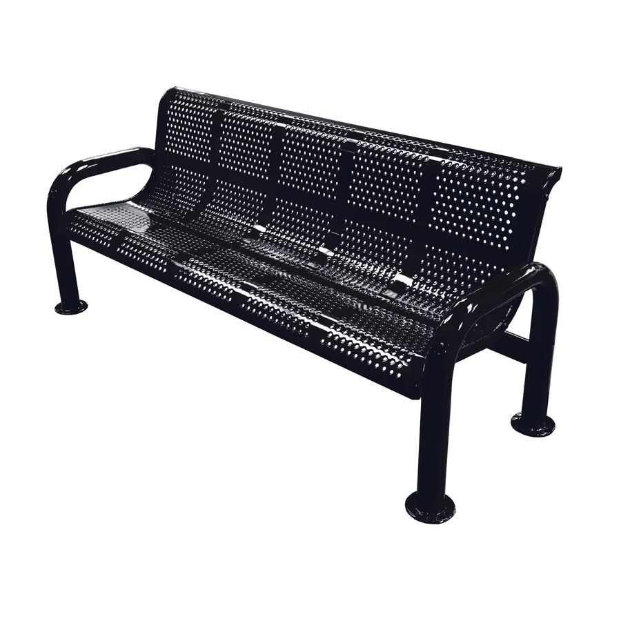 Perforated Park Bench With Steel U-Legs - Park Tables
